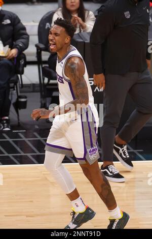 Sacramento Kings guard Malik Monk poses during the NBA basketball team ...