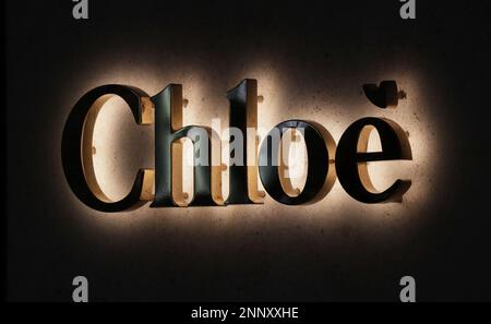 The logo of Chloé is seen at Ginza district in Chuo Ward, Tokyo on ...
