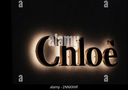 The logo of Chloé is seen at Ginza district in Chuo Ward, Tokyo on ...