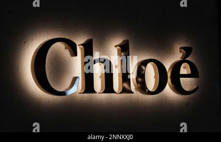 The logo of Chloé is seen at Ginza district in Chuo Ward, Tokyo on ...