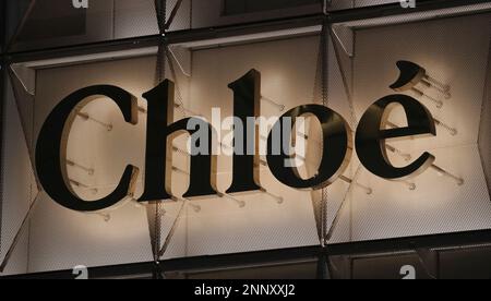 The logo of Chloé is seen at Ginza district in Chuo Ward, Tokyo on ...