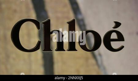 The logo of Chloé is seen at Ginza district in Chuo Ward, Tokyo on ...