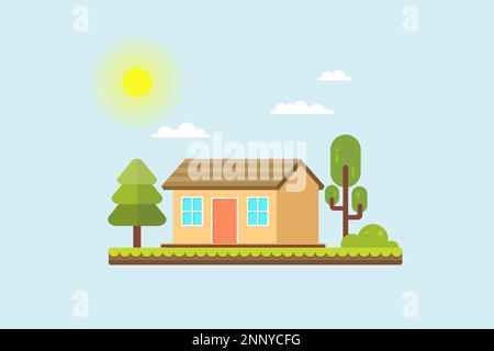 simple home illustration style concept flat design Stock Vector Image ...