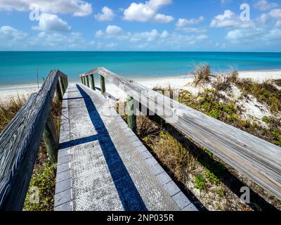 Footpath to beach of Gulf of Mexico, Pass-A-Grill, Florida, USA Stock ...