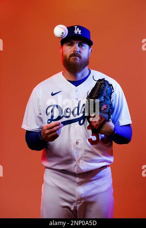 This is a 2023 photo of pitcher Dylan Covey of the Los Angeles Dodgers ...