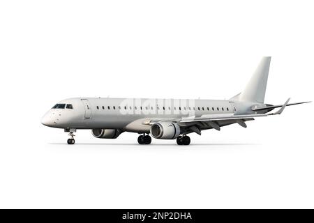 Passenger jetliner isolated on white background Stock Photo - Alamy