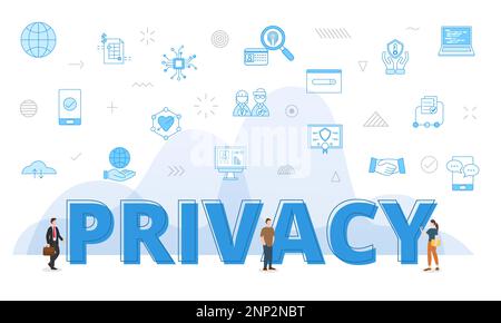 Data Privacy Poster Template Flat Cartoon Background Vector ...