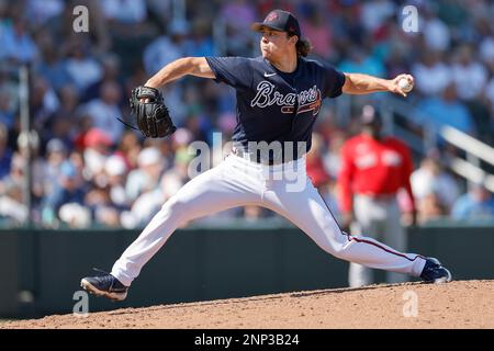 Atlanta Braves pitcher Dylan Dodd during a baseball game against the ...