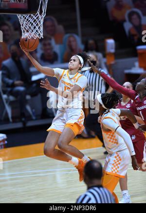 Tennessee's Rae Burrell (12) scores a layup between Missouri's Jordan ...