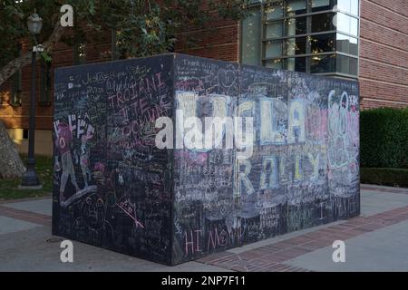 The UCLA Bruins logo at the J.D. Morgan Center on the campus of the ...