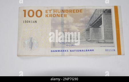 Copenhagen/Denmark/26 February 2023/ Danish kroner note currency in ...