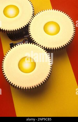 INTERLOCKING GOLDEN COG GEAR WHEELS FLAG OF UNITED STATES OF AMERICA ...