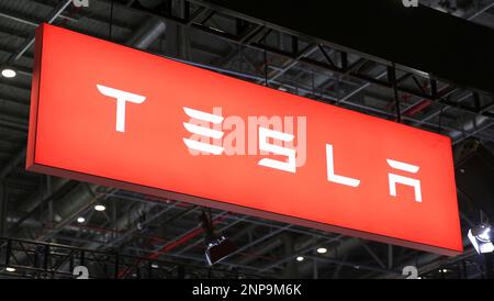 The photo shows tesla's electric car Gigafactory at the 8th China ...