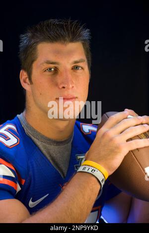 19 AUGUST 2007: University of Florida's Tim Tebow poses for a portrait ...