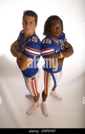 19 AUGUST 2007: University of Florida's Tim Tebow, left, and Tony ...