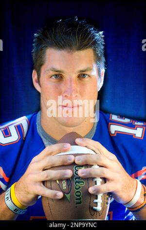 19 AUGUST 2007: University of Florida's Tim Tebow poses for a portrait ...