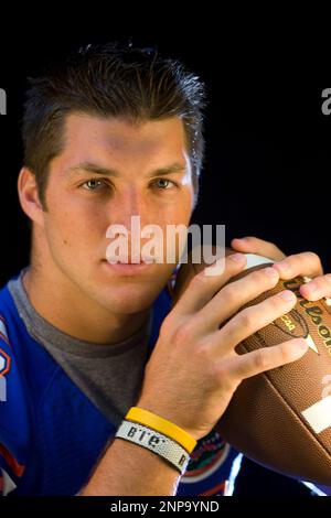 19 AUGUST 2007: University of Florida's Tim Tebow poses for a portrait ...