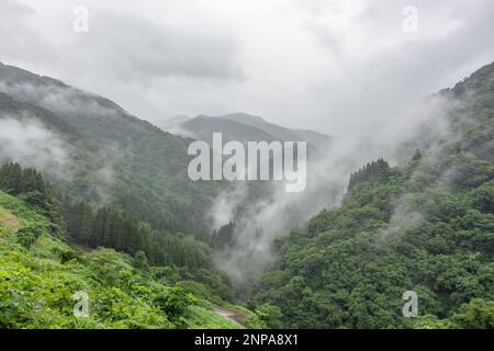 Mountains and valley in mist, Hakusan,Ishikawa, Japan Stock Photo - Alamy