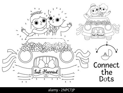 Connect the dots game. Car printable worksheet for kids. Can be used as ...