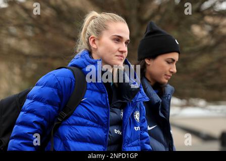 Goalkeeper Emily Orman of Chelsea Women & Melanie Leupolz of Chelsea ...