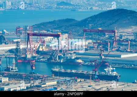 Aerial photo shows the Qingdao Port in Qingdao City, east China's ...
