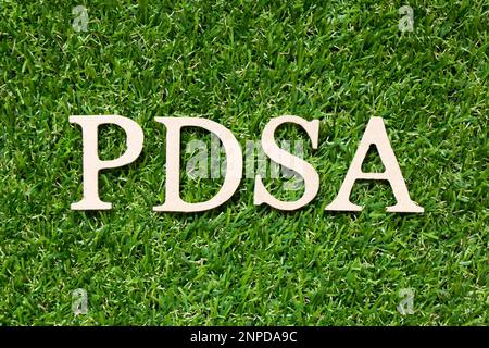 Alphabet letter with word PDSA (Abbreviation of plan do study act) in ...