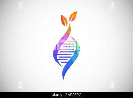 Polygonal DNA vector logo. Genetics logo design concept. Logo for ...