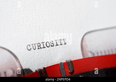 Curiosity word written with a typewriter Stock Photo - Alamy
