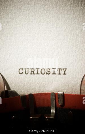 Curiosity word written with a typewriter Stock Photo - Alamy