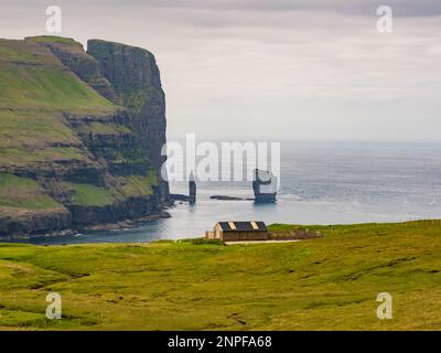 Risin og Kellingin, The Giant and the Witch, sea stacks rocks near Eidi ...