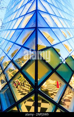 Prada Aoyama store, Tokyo. A glass crystal building made from diamond ...