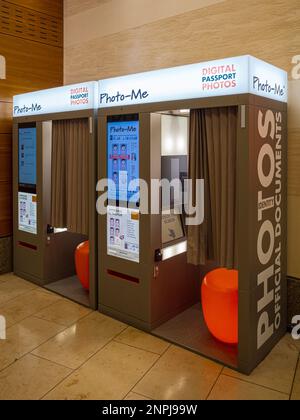 A Photo-Me photo booth in a shopping centre in Cambridge UK Stock Photo ...