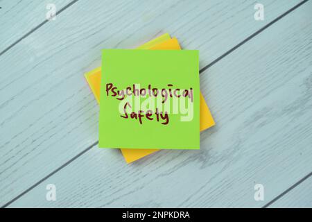 Concept of Psychological Safety write on sticky notes isolated on ...