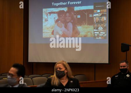 Ken Smith, brother of Katie Maggiore, makes a statement as Joseph James ...