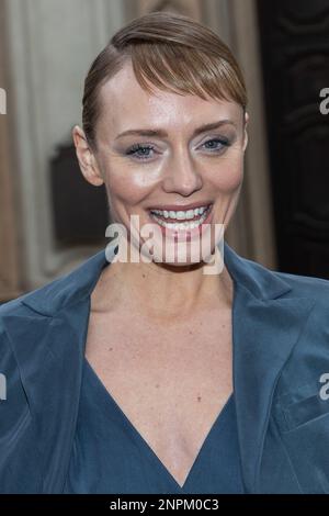MILAN, ITALY - FEBRUARY 26: Laura Haddock is seen arriving at the ...