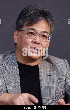 Fujitsu Limited President Takahito Tokita speaks during an interview at ...