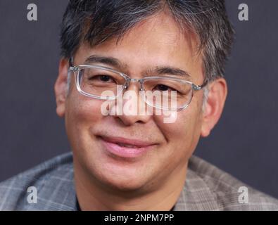 Fujitsu Limited President Takahito Tokita speaks during an interview at ...