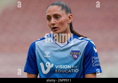 Mollie Lambert #4 of Durham Women passes the ball during the Vitality ...