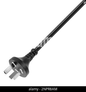 plug BS 1363, with three pins, on a white background Stock Photo - Alamy