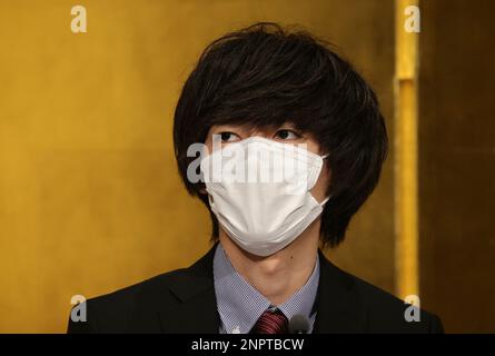 Japanese novelist Haruka Tono speaks to media after receiving Akutagawa ...