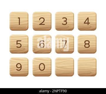 Wooden number block font symbol illustration Stock Vector Image & Art ...