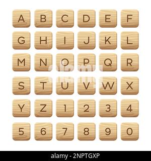 Wooden number block font symbol illustration Stock Vector Image & Art ...