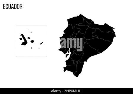 Vector blank map of Ecuador with provinces and administrative divisions ...