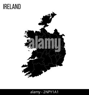 Vector blank map of Ireland with counties and administrative divisions ...