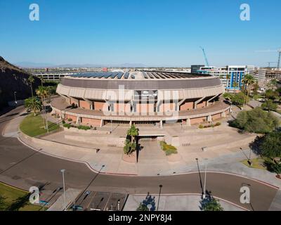 An aerial view of Desert Financial Arena on the campus of Arizona State ...