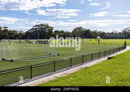 Australian sports football oval, the Lionel Watts sports field oval in ...