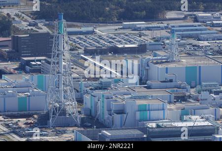 An aerial photo shows the Rokkasho Nuclear Fuel Reprocessing Facility ...