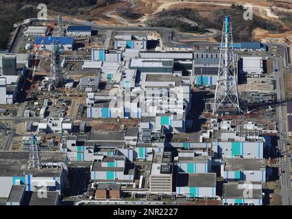 An aerial photo shows the Rokkasho Nuclear Fuel Reprocessing Facility ...