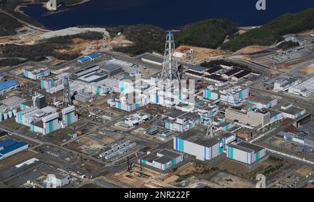 An aerial photo shows the Rokkasho Nuclear Fuel Reprocessing Facility ...