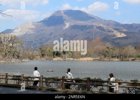 Mount Ibuki, Ibuki-san reflects its image on Mishima Ike Pond in ...